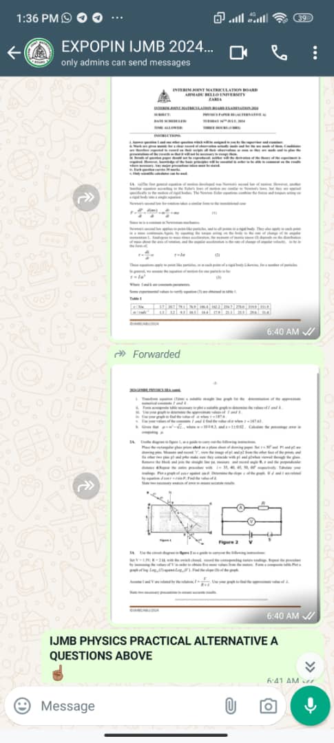 2024 IJMB PHYSICS PRACTICAL QUESTIONS - Expo Pin