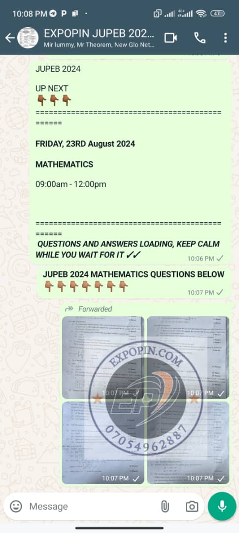 JUPEB 2024 MATHEMATICS QUESTIONS - Expo Pin