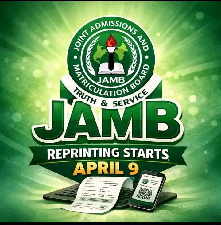 JAMB[UTME] REPRINT FOR 2026 BEGINS - Expo Pin